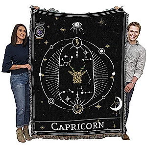 Pure Country Weavers Zodiac - Capricorn Tarot Card Blanket - Gift Tapestry Throw Woven from Cotton - Made in The USA (72x54)