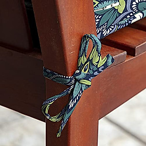 Arden Selections ProFoam Essentials Outdoor Bench Cushion Cover 18 x 46, Sapphire Aurora Blue Damask