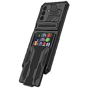Niuuro for Samsung Galaxy A14 5G Wallet Case with Credit Card Holder Stand Kickstand Slim Rugged Shockproof Heavy Duty Defender Armor 【Military Grade】 Protective Phone Case - Black