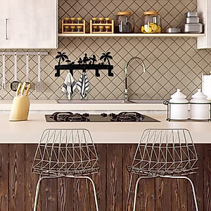 Family Beach Towel Rack for Bathroom Wall Mount Towel Holder Black Metal Towel Racks Rustproof and Waterproof Robes Coat Holder Bedroom Hanger Living Room Wall-Mounted-5 Hooks 16 Inch