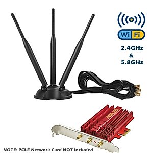 TECHTOO WiFi Antenna Dual Band 2.4GHz - 5.8GHz with RP-SMA Connector Treble Antenna Magnetic Base for Wireless Network Router - USB Adapter - PCI PCIe Cards - Signal Booster - Wireless Range Extender