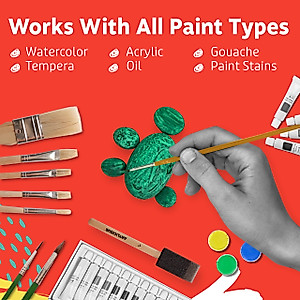 Artlicious Paint Brush Set - Pack of 25, Assorted Variety, All-Purpose Paint Brushes - Use with Acrylic, Oil, Watercolor, Gouache Paints, Face Nail Art, Miniature Detailing and Rock Painting