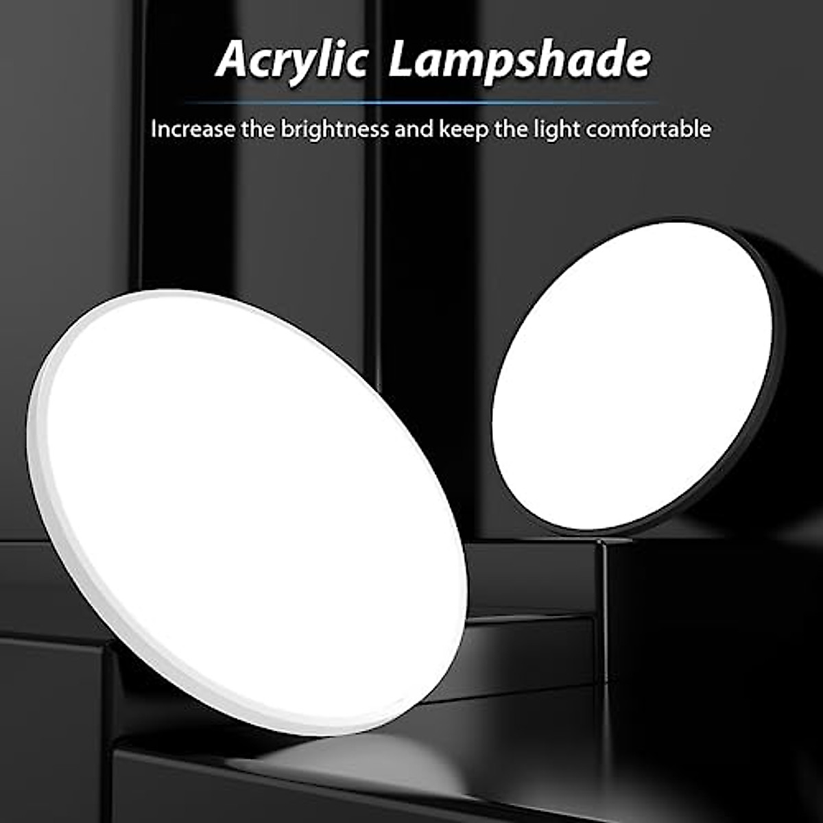 JHPGEOE Flush Mount LED Ceiling Light Fixture,Ultra-Thin 30W LED Ceiling Light,Close to Ceiling Lighting Fixtures for Living Room,Bedroom,Dining Room,Kitchen,Laundry Room (White Light (White))