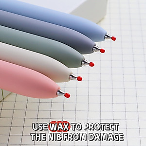 Gel Pens, 5 Pcs 0.5mm Japanese Black Ink Pens Fine Point Smooth Writing Pens, High-End Series Retractable Pens for Journaling Note Taking, Cute Office School Supplies Gifts for Women Men (Morandi)