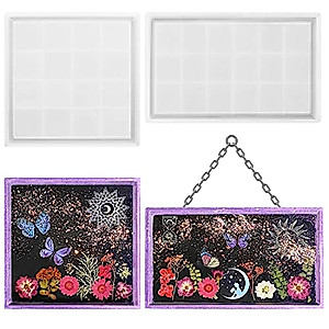 ResinWorld Rectangle Square Tray Mold for Resin, Rolling Tray Mold, Shiny Silicone Tray Resin Mold with Sides, Silicone Plate Mold for Making Sided Tray
