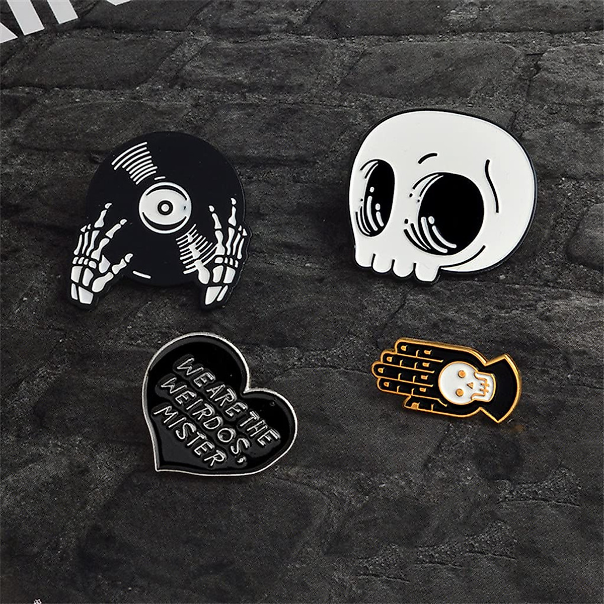 Black Brooch Pins “WE ARE THE WEIRDOS MISTER” Letter Halloween Brooches Badge Jewelry Excellent Quality and Popular Durability and professional