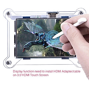 kuman TFT Touch Screen+case, 3.5 Inch TFT LCD Display Monitor with Protective Case Support All Raspberry Pi System, Video Movie Play, Arcade Game, HDMI Audio Input (3.5 in Raspberry pi Screen)