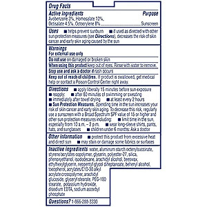 Coppertone Face Sunscreen SPF 50, Oil Free Sunscreen for Face, Water Resistant SPF 50 Sunscreen Face Lotion, Travel Size Sunscreen, 3 Fl Oz Tube