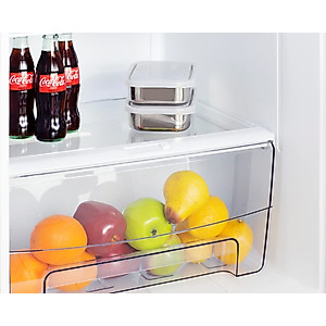 Summit Appliance FF1293SSIM 24" Wide Top Mount Frost-Free Refrigerator-Freezer with Icemaker in Stainless Steel Look, Black Cabinet, Adjustable Thermostat, Door Storage, Interior LED Lighting