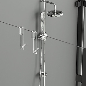 C-LARSS Acrylic Hook No Drill Heavy Duty Strong Load Bearing Glass Shower Door Hanger Bathroom Frameless Glass Shower Door Acrylic Hook Transparent