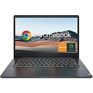 Lenovo 14" Chromebook Laptop (Latest Model), MediaTek 8-Core Processor, 4GB LPDDR4X RAM, 64GB eMMC, Wi-Fi, Webcam, USB-C, Long Battery Life, NLY MP, Abyss Blue, Chrome OS