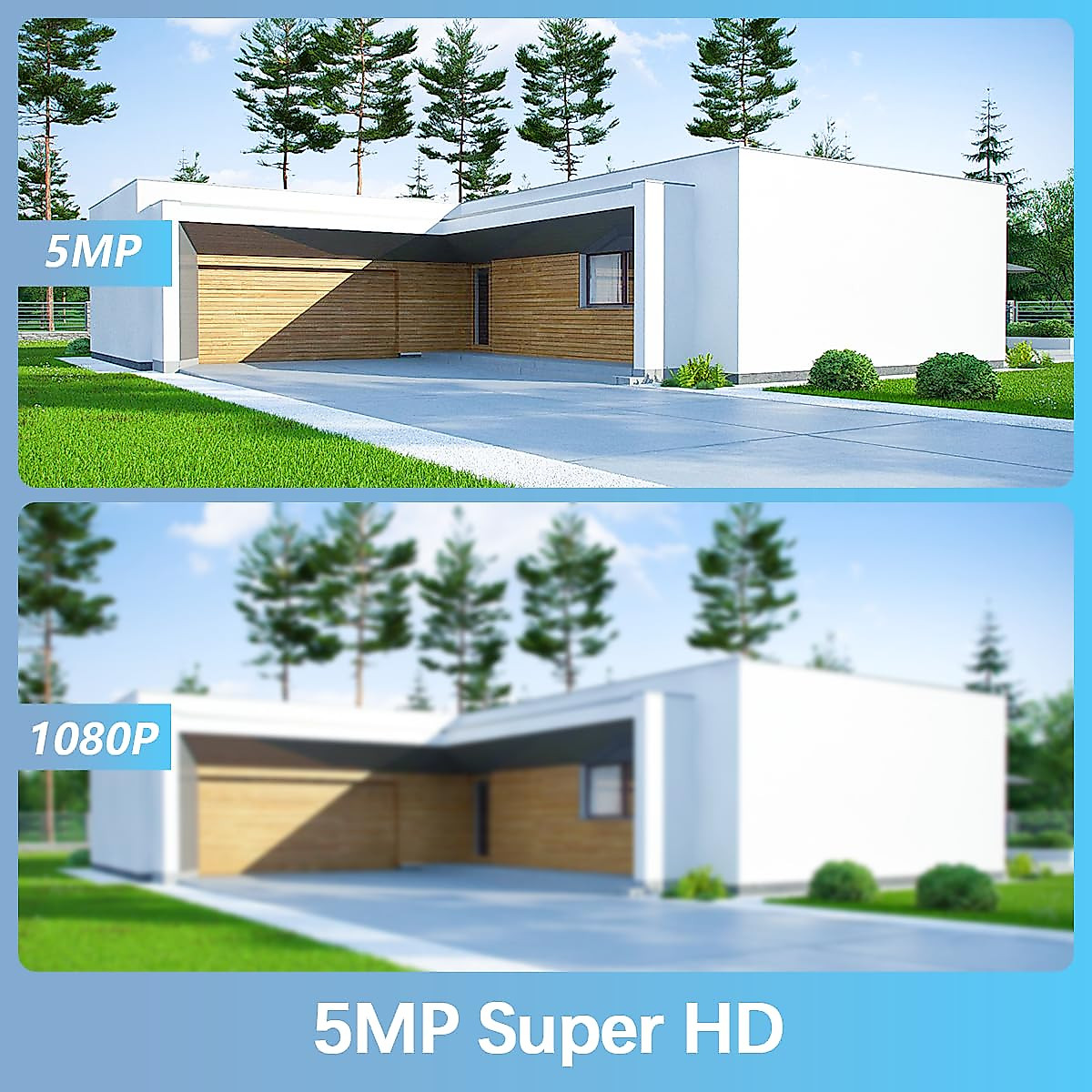 WEILAILIFE 【90ft Super Night Vision & 130°Ultra Wide-Angle】 2-Way Audio 5.0MP Outdoor Wired Extended Security Camera, Bullet Exterior Surveillance, Home Video Surveillance & Security Cameras