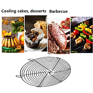 12-1/2 Round Cake Cooling Rack, Stainless Steel Baking And Steaming Rack, Used For Air Fryer Pressure Cooker (Black 2 Pieces)