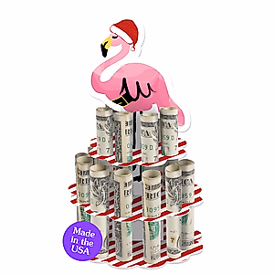 Big Dot of Happiness Flamingle Bells - DIY Tropical Christmas Party Money Holder Gift - Cash Cake
