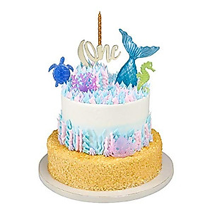 DecoPac Numeral One Candle Holder Cake Pick, Gold