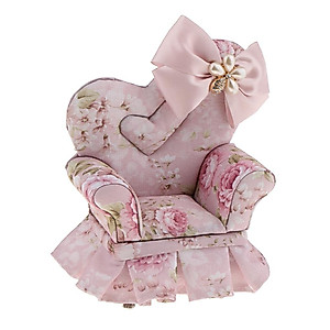yotijar Flower Pink Fairy Furniture Jewellery Box Childrens Organiser Case Gifts - Love Chair
