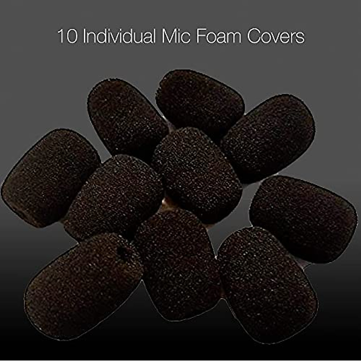 Universal Headsets Foam Microphone Windscreens - 10 pk, Mic Covers for BlueParrot B250, B350, B450, B550, C400 Plantronics, Logitech, Jabra, Lapel, Lavaliers, Telex, Movo, VXI Lux Passport by GTW