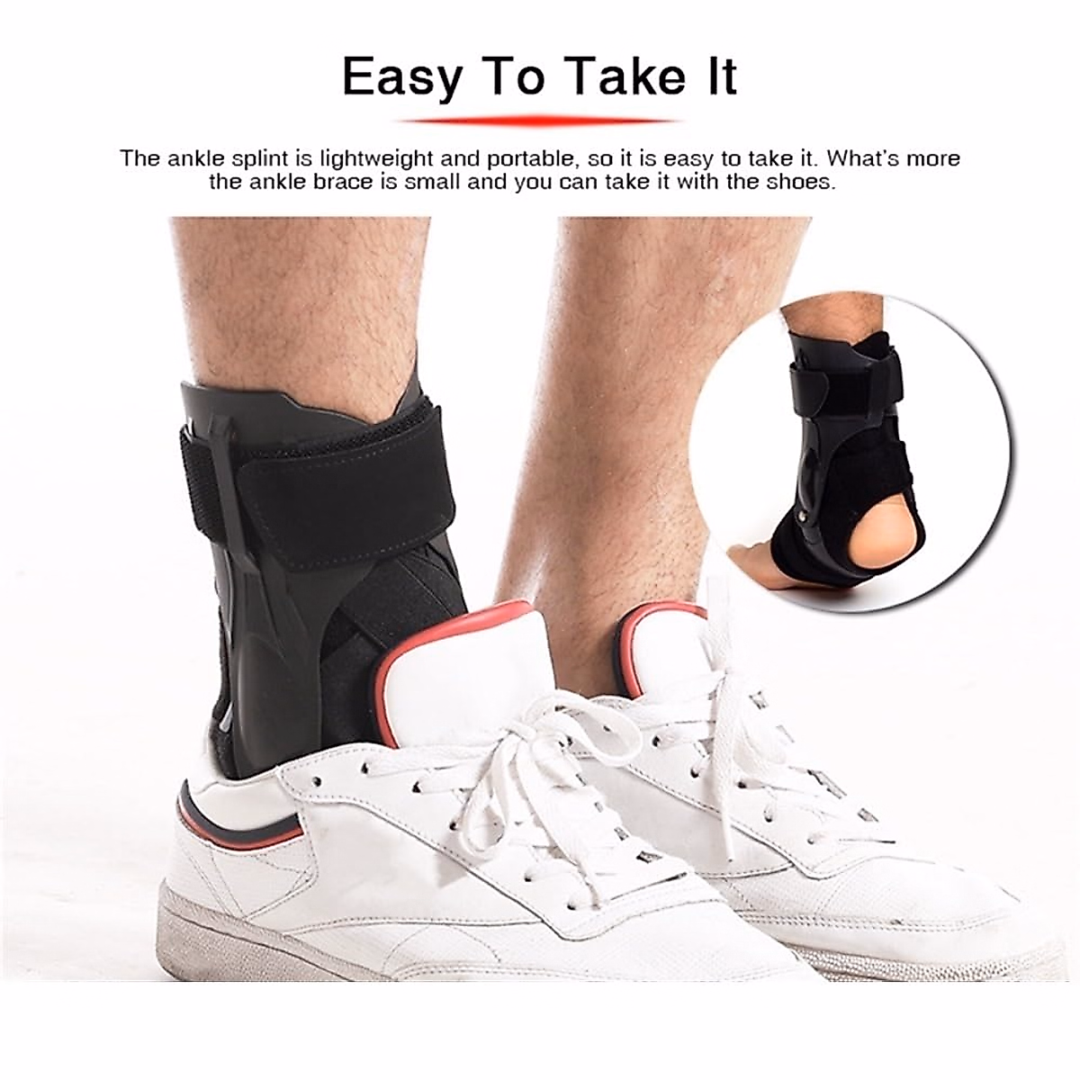 AWEMED Plantar Fasciitis Night Splint Ankle Support Adjustable Ankle Sprain Orthopedic Stabilizer Night Splint for Heel Pain Support Strap Brace Bandage Foot Guard Protector