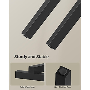 SONGMICS Adjustable Wooden Piano Bench Stool with Sheet Music Storage Black ULPB57H