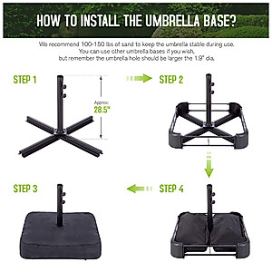 Sophia & William 15ft Patio Umbrella (Base Included), Extra Large Outdoor Double-sided Umbrella, Red