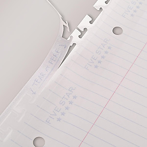 Five Star Insertable Loose Leaf Paper + Study App, Notebook Paper, College Ruled Filler Paper to Add Pages, Reinforced, 8.5 x 11, 75 Sheets (17022),White