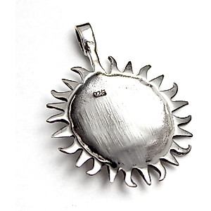 COSUMOSU 925 sterling silver Mexican Sun and moon Face Celestial Lunar Solar Pendant (Sun & Moon)