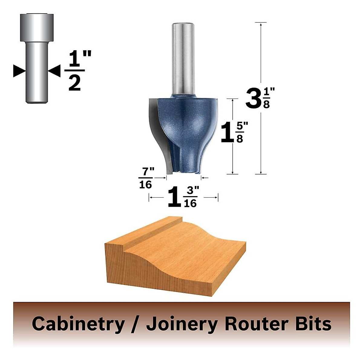BOSCH 85712M 1-3/16 In. x 1-5/8 In. Carbide Tipped Ogee Vertical Raised Panel Bit