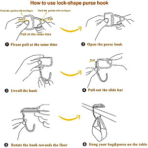 Purse Hook Portable Purse Hanger Embedded Rhinestone, Womens Handbag Hangers for Table Foldable Purse Magnet, Silver