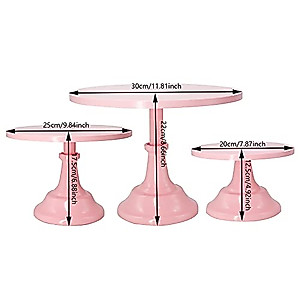 Set of 3pcs Pink Cake Cupcake Stands Round Modern Dessert Towers Decor Serving Platter for Girl's Party Baby Shower Wedding Birthday Parties Celebration