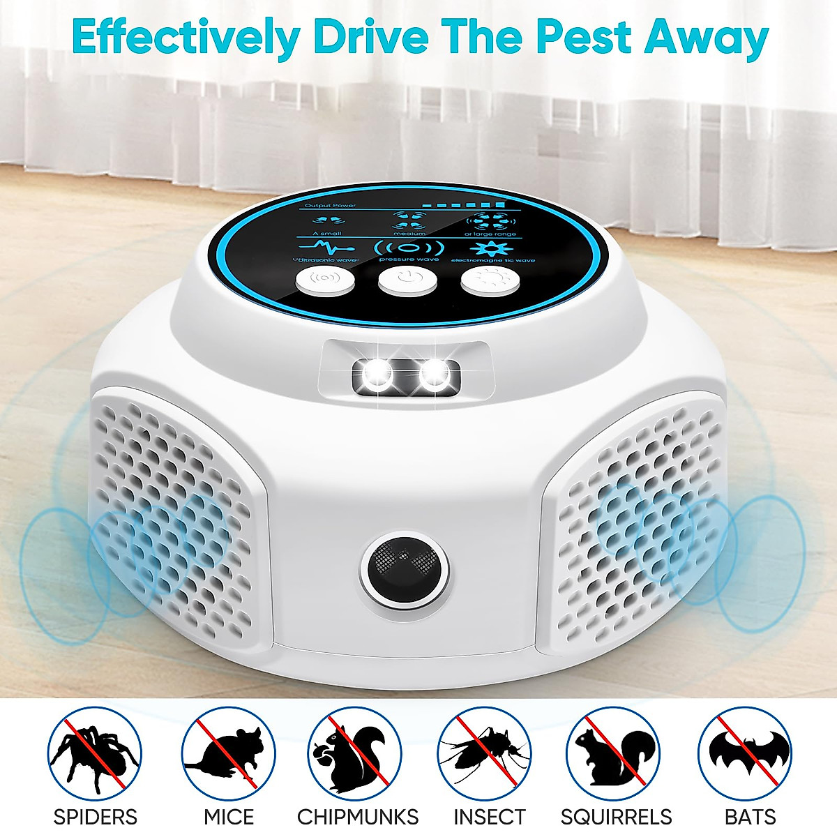 Mouse Repellent Ultrasonic Pest Repeller Mice Repellent Plug-ins, Squirrel Rodent Repellent Indoor Mice Deterrent Rat Bat Control with Ultrasound & LED Strobe Lights for House, Attic, Garage, Barn, RV