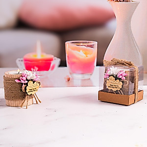 HTF Pack of 10 Baby Shower Decorations Wood Tealight Candle Holder, Baby Shower Gifts, Baby Shower Wood Candle Holders (Baby Shower-Pink, Light Brown)