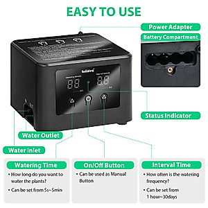 Automatic Watering System, Briidea Automatic Plant Waterer Indoor, DIY Drip Irrigation Kit for Vacation, Power Adapter, Auto Watering Devices for 15 Potted Plants