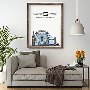 Tailored Frames Seattle Walnut Square Design 50 x 40cm Single Picture Frames | Wall Hanging Type | Photo Frame Without Mount