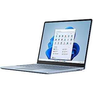 Microsoft Surface Laptop Go 2-12.4 Inch, Windows 11 Professional, Intel Core i5 Quad-Core, 8GB RAM, 256GB SSD, Intel Iris Xe Graphics, Ideal for Office and Gaming Ice Blue - 8QG-00012