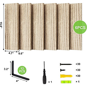 Floating Shelves, Solid Wood Shelves Set of 4, Floating Shelves for Wall Mounted, Durable Natural Bathroom Wall Shelves with Bedroom,Kitchen,Living Room, Corner and Bathroom Decor (Light Brown)