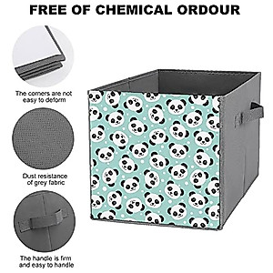 Cute Panda Collapsible Storage Bins Basics Folding Fabric Storage Cubes Organizer Boxes with Handles