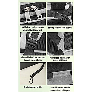 Cat Backpack Carrier for 2 Cats, Cat Carrier for Large Cats, Dog Backpack for 2 Small Dogs, with 7 Ventilation Windows, Built-in Frame and Support Plate, Safety Straps, Collapsible, Beviliu