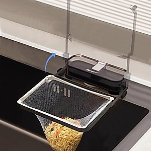 Mamakura Sink Drain Strainer Basket for Food Waste, Suction Type Kitchen Food Catcher Filter, Triangle Corner Sink Strainer Basket with Net 50pcs(Black)
