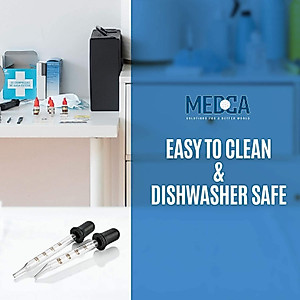 Eye Dropper - 8-Pack, Bent & Straight Tip Calibrated Glass Medicine Droppers for Essential Oils | Pipette Dropper for Accurate Easy Dose & Measurement (1mL Capacity)