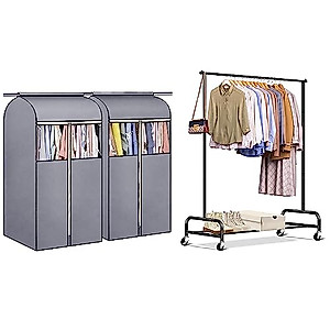 SLEEPING LAMB 54'' Hanging Garment Bags for Closet Storage and Heavy Duty Clothing Racks for Hanging Clothes