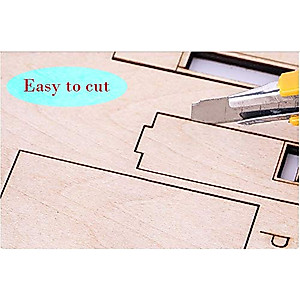 5PCS Basswood Sheets 1/16 ×12×8 Inch,Unfinished Plywood Craft Basswood Sheet for Cricut Maker