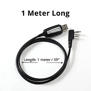 Radioddity PC002 USB Programming Cable CH340 Chip, 2-Pin K Plug, Plug and Play, Compatible with Windows 7, 8, 9, 10, 11, GM-30 GS-5B BaoFeng UV-5X UV-5R BF888S BF-F8HP Two Way Radios