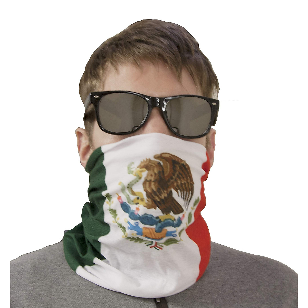 International Tie Mexico Flag Bandana – Face Mask: Soft & Breathable Material Multi-Functional Neck Gaiter, Balaclava, Sunmask or Headband