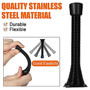 Chumia 36 Pieces Spring Door Stopper with Rubber Bumper Flexible Spring Heavy Duty Wall Door Stop for Home Offices Schools(Matte Black)