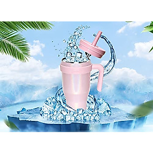 Zenbo 40 oz Tumbler With Handle, Screw on Lid and Straw | Stainless Steel Insulated Mug Tumbler, Keeps Drinks Cold up to 34 Hours, Fit in Car Cup Holder, Sweat-Proof Body, Dishwasher Safe