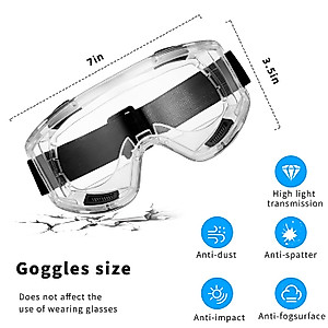 KISCHERS Reusable Half Facepiece and Anti-Fog Safety Goggle Set Against Dust/Organic Vapors/Smells/Fumes/Sawdust/Asbestos Suitable for Painting,Staining,Car Spraying,Sanding &Cutting