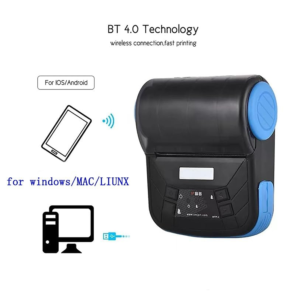 HHOP GOOJPRT MTP-3 80mm BT Thermal Printer Portable Lightweight for Supermarket Ticket Receipt Printing