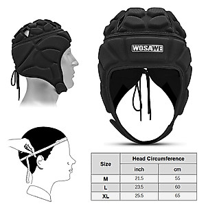Lixada Rugby Headguard, Football Goalkeeper Helmet Adjustable Soccer Padded Headguard Rugby Helmet Hat for Rugby Football Soccer