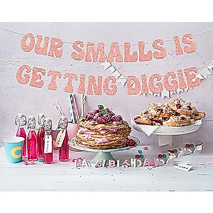 Our smalls is getting biggie banner, 1st Birthday Decorations，Notorious The Big One Biggie 1st Birthday Decor For Kids, Hip Hop Theme First Birthday Baby Shower Party Supplies Rose Gold Glitte.