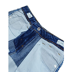 KIDSCOOL SPACE Baby Girl Boy Jeans,Little Kid Elastic Band Inside Ripped Denim Pants,Blue,12-18 Months